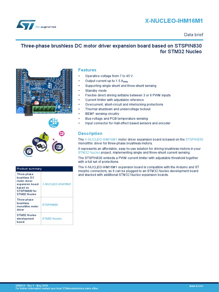 Three-Phase Brushless DC Motor Driver Expansion Board Based On ...