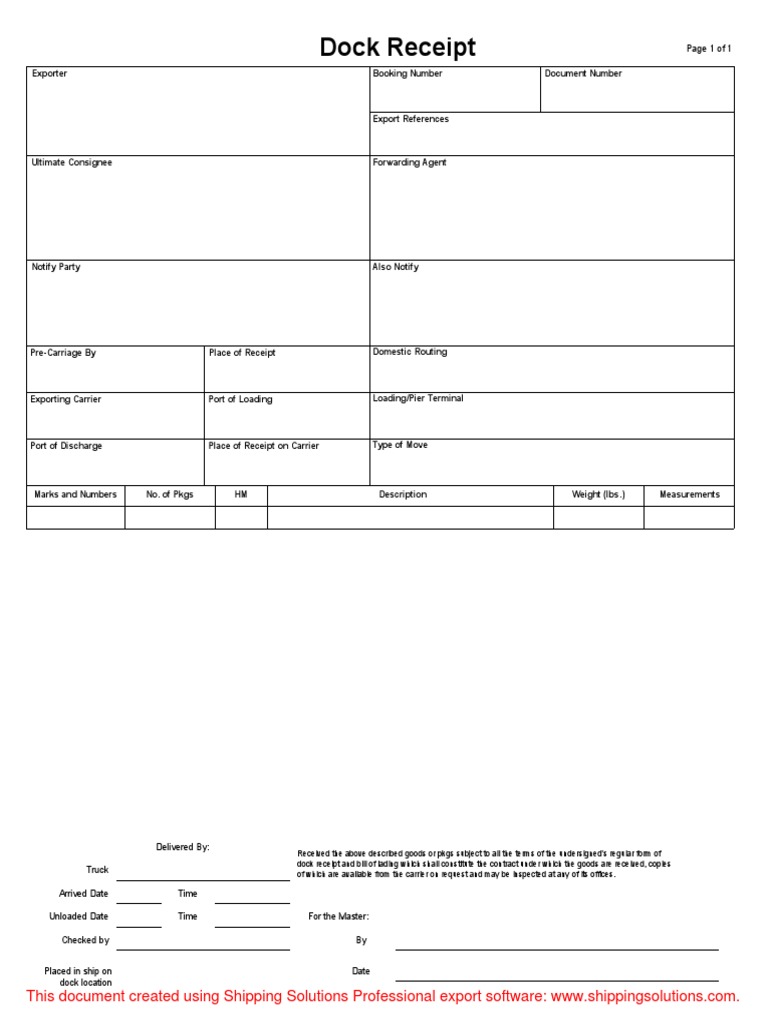 Dock Receipt | PDF