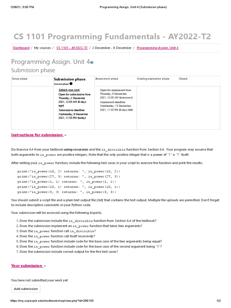 Programming Assign. Unit 4 (Submission Phase) | PDF | Subroutine ... Programming Assign. Unit 4 (Submission Phase) | PDF | Subroutine ...