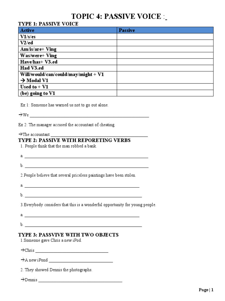 Topic 4 Passive Voice | PDF