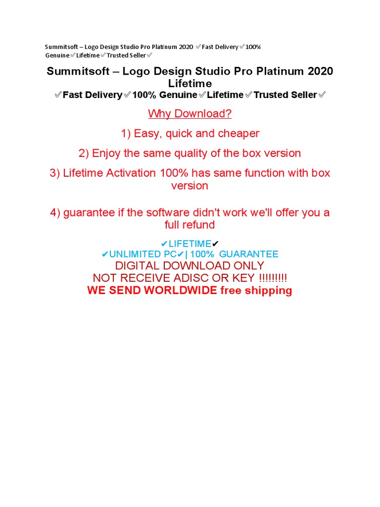 Summitsoft - Logo Design Studio Pro Platinum 2020 Lifetime | PDF