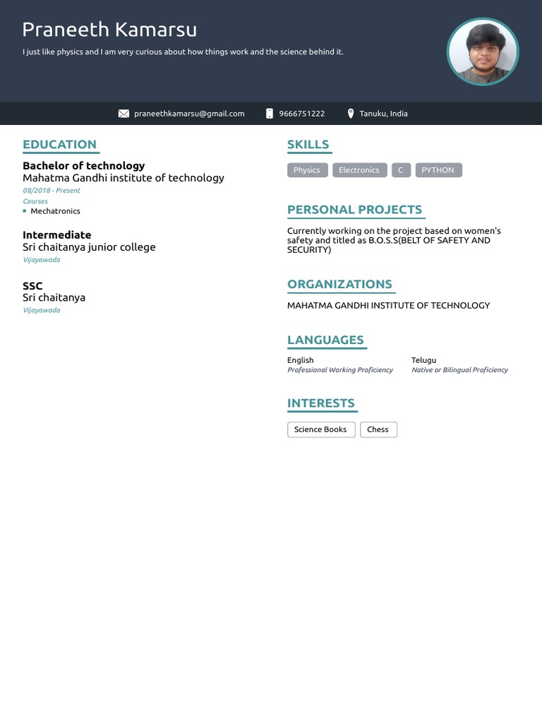 Praneeth Kamarsu: Education Skills | PDF