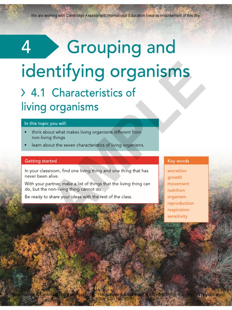 Stage 7-Unit 4 Grouping and Identifying Organisms Coursebook SAMPLE ...