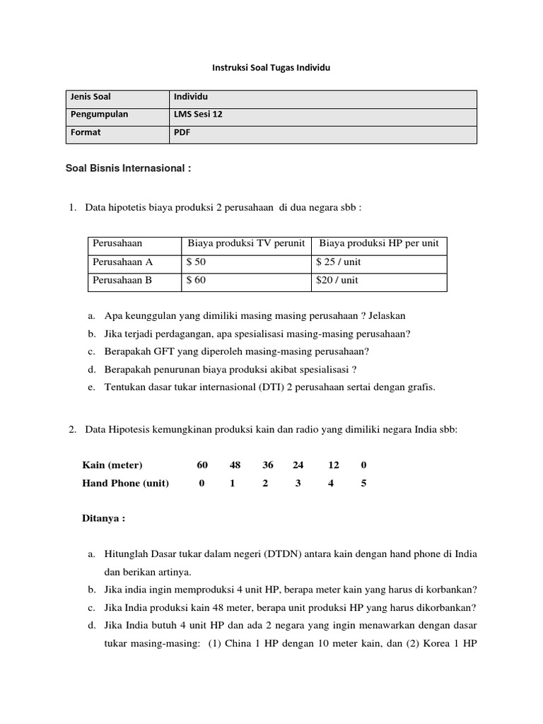 Soal Tugas BI C | PDF