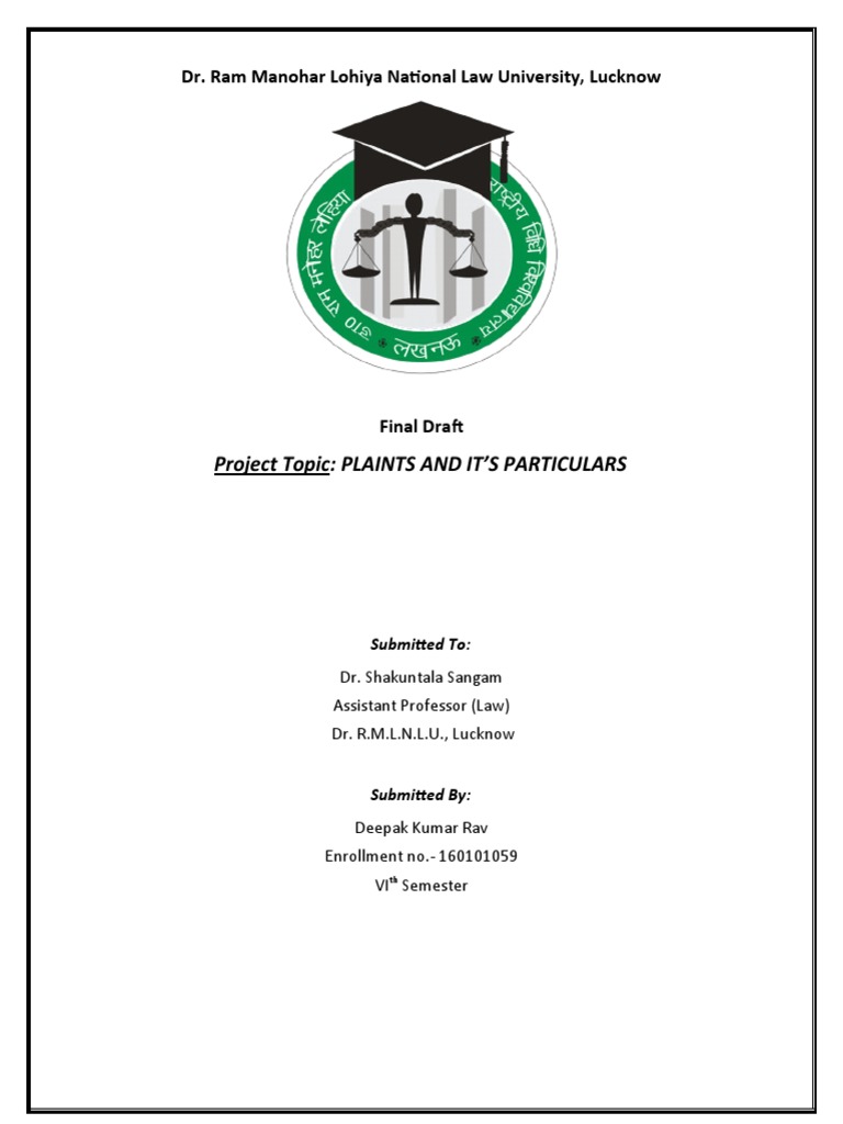 Essentials of Drafting a Plaint | PDF | Lawsuit | Cause Of Action