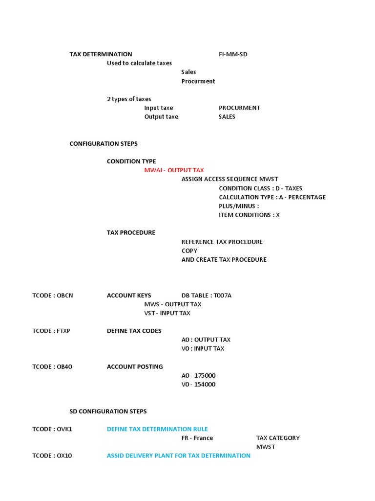 SD Tax Determination Custumazing | PDF | Value Added Tax | Taxes