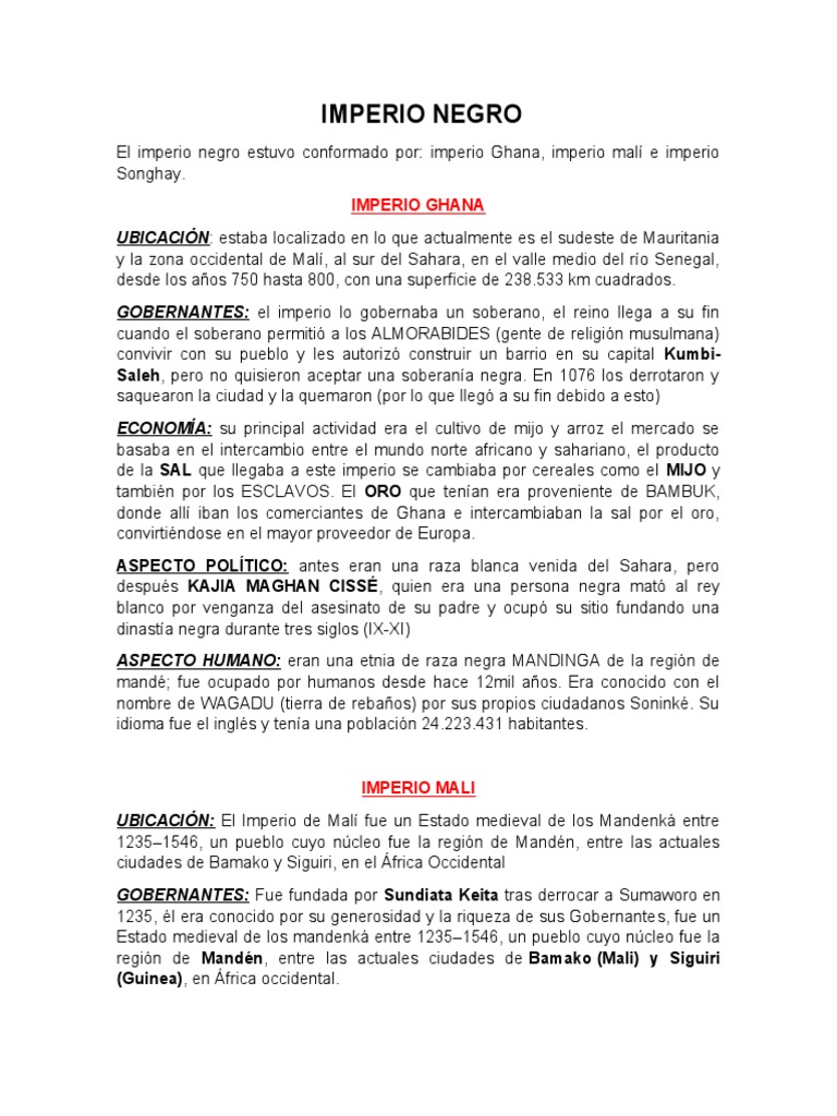 El Imperio Negro | PDF | Mali