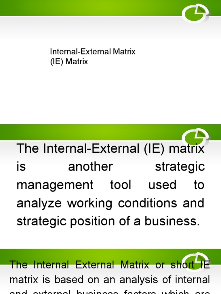 Internal-External Matrix (IE) Matrix | PDF
