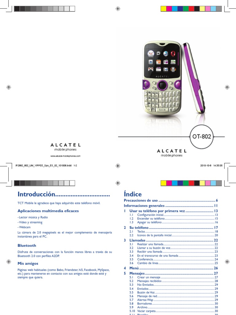 OT-802 - User Manual - Spanish | PDF | Teléfonos móviles | Telefonía móvil