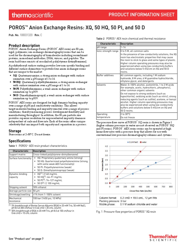 Poros 50 HQ Spec Sheet | Download Free PDF | Monoclonal Antibody ...