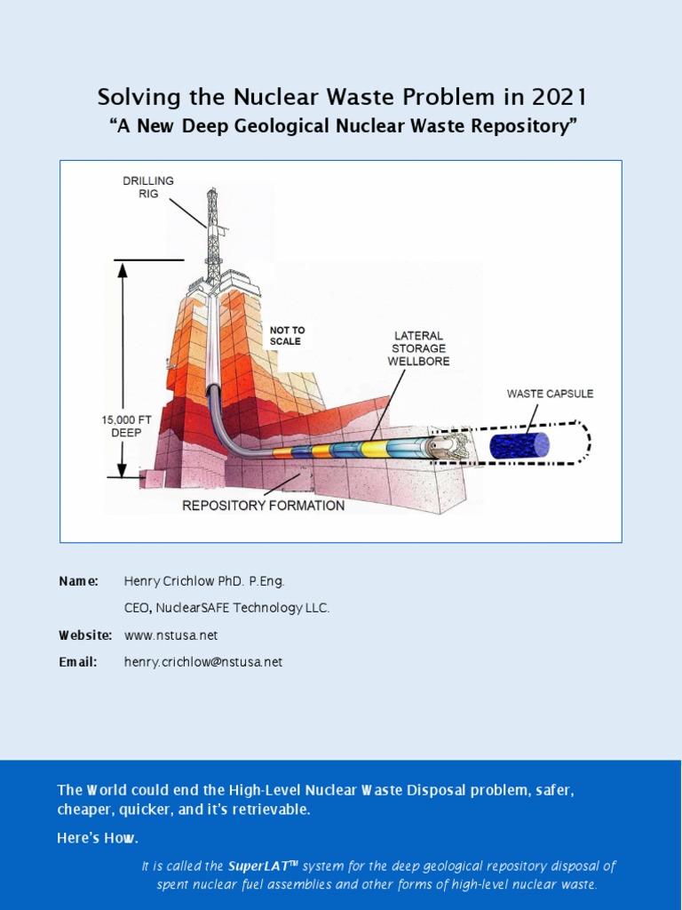 Nuclearsafe White Paper Nuclear Waste Disposal 2021 | PDF | Deep ...