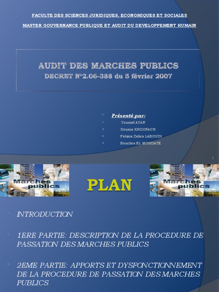 Les Marches Publics Au Maroc VF | PDF | Entrepreneur principal