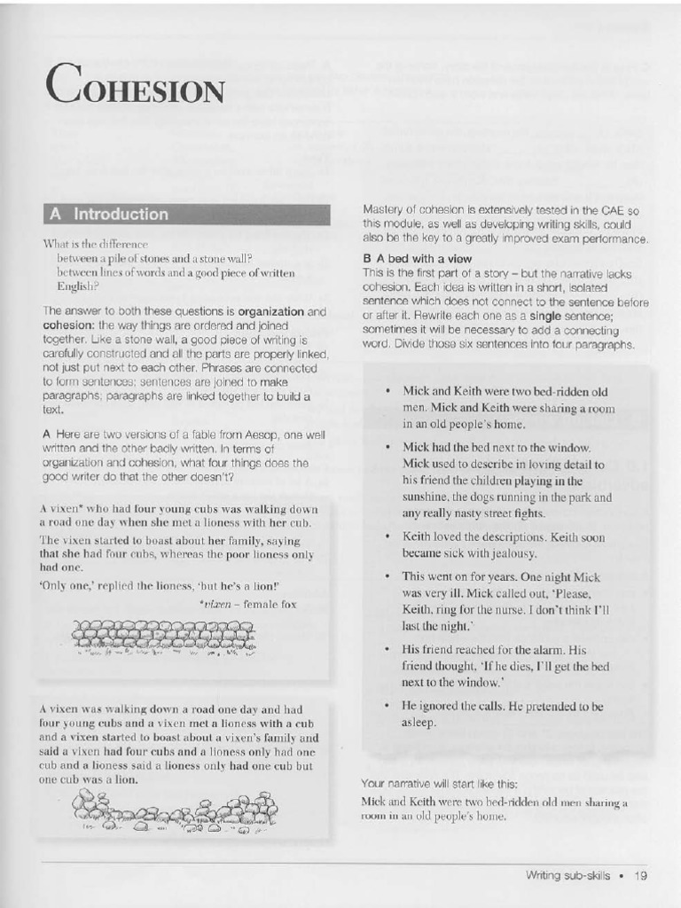 Mastering Cohesion in Writing | PDF | Linguistics | Sentence (Linguistics)