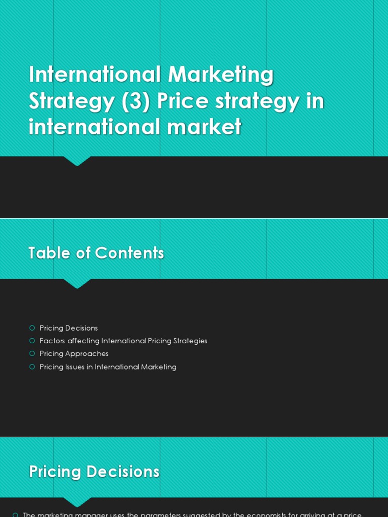 International Marketing Strategy | PDF | Pricing | Demand