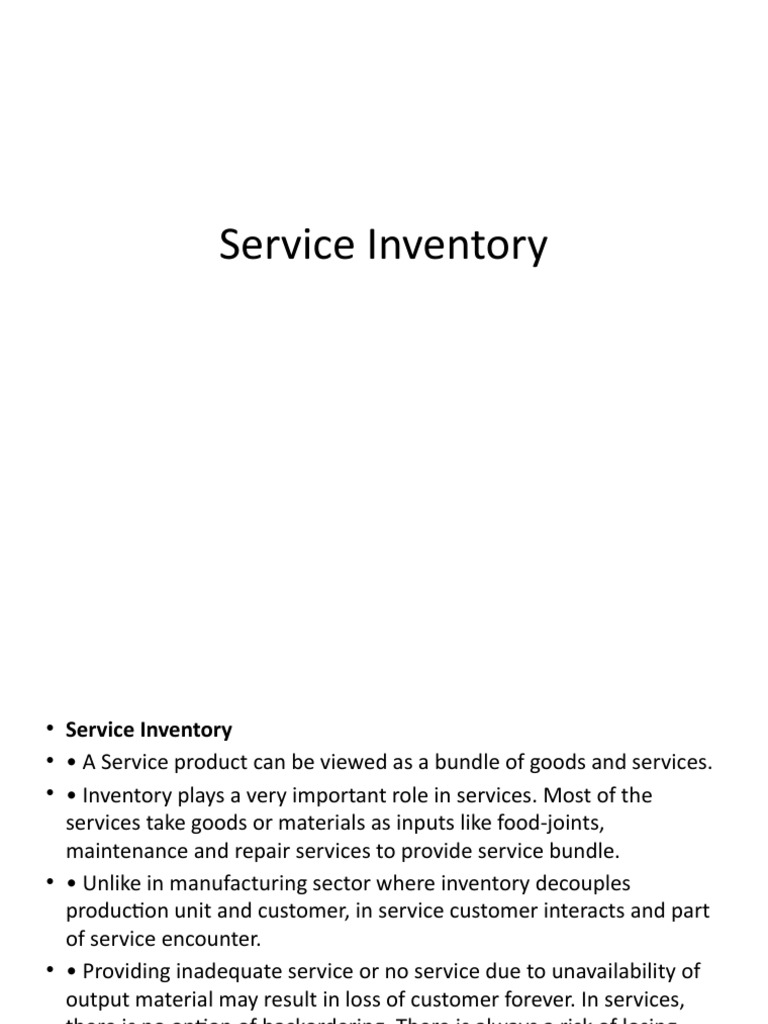 6-SOM-service Inventory | PDF | Inventory | Goods