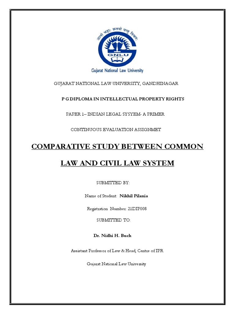 Submission For Paper 1 - Indian Legal System - A Primer-21DIP008 ...