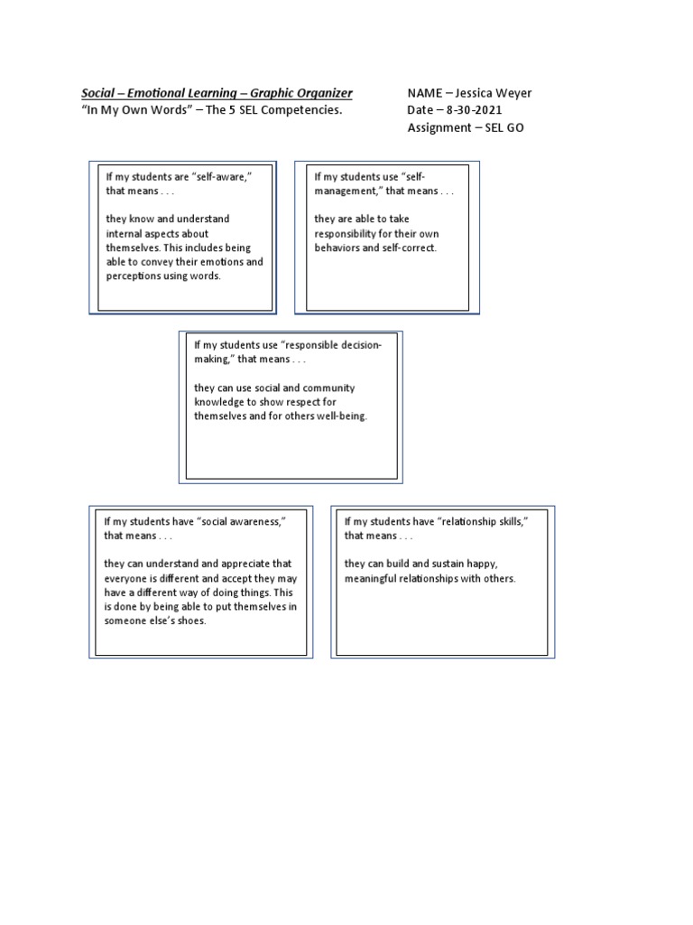 Sel Graphic Organizer | PDF | Science & Mathematics