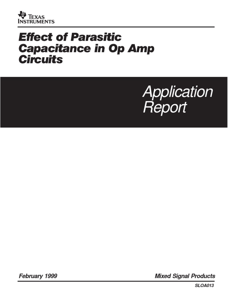 Effect of Parasitic Capacitance in Op Amp Circuits | Download Free PDF | Amplifier | Capacitor