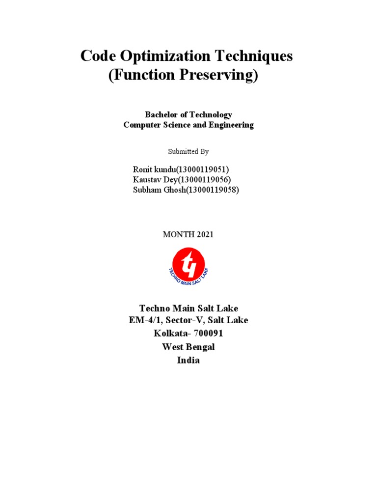 Group 16 - Compiler Design Term Paper | PDF | Program Optimization | Compiler