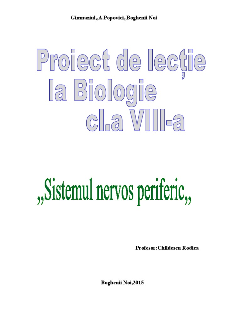 Proiect Sistemul Nervos Periferic | PDF