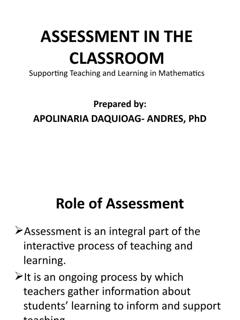 Assessment in The Classroom | PDF