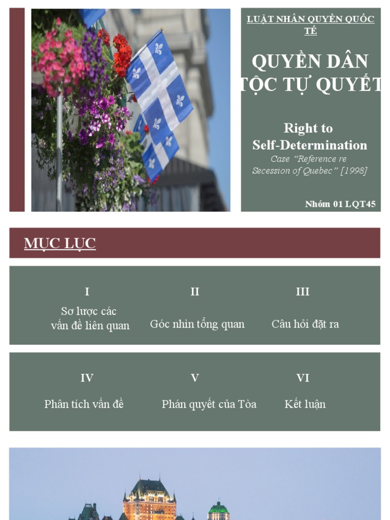 Quyền Dân Tộc Tự Quyết / Reference re Secession of Quebec" (1998) | PDF