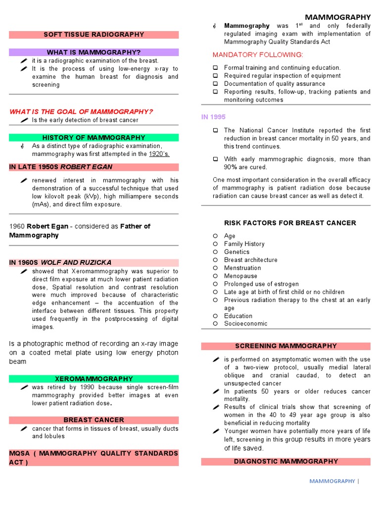 Mammography: What Is The Goal of Mammography? | PDF | Menstrual Cycle ...