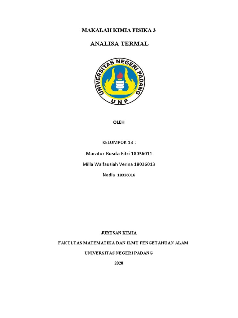 KLP 13 Makalah Analisis Termal | PDF
