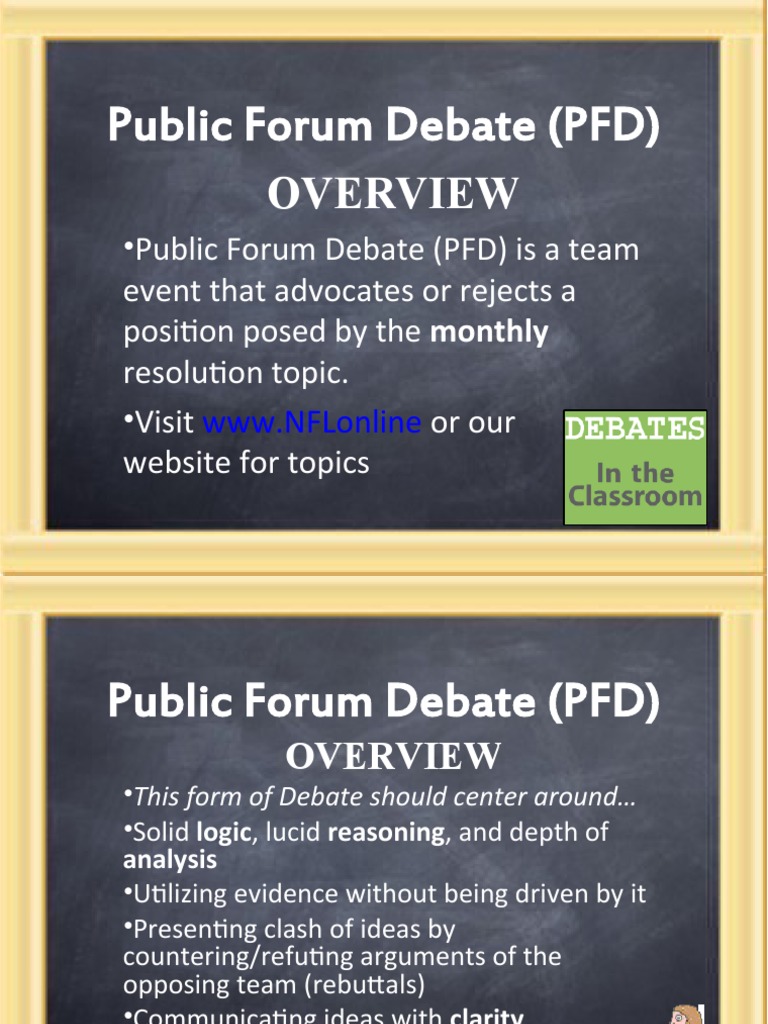 Public Forum Debate (PFD) Overview and Strategies | PDF | Evidence