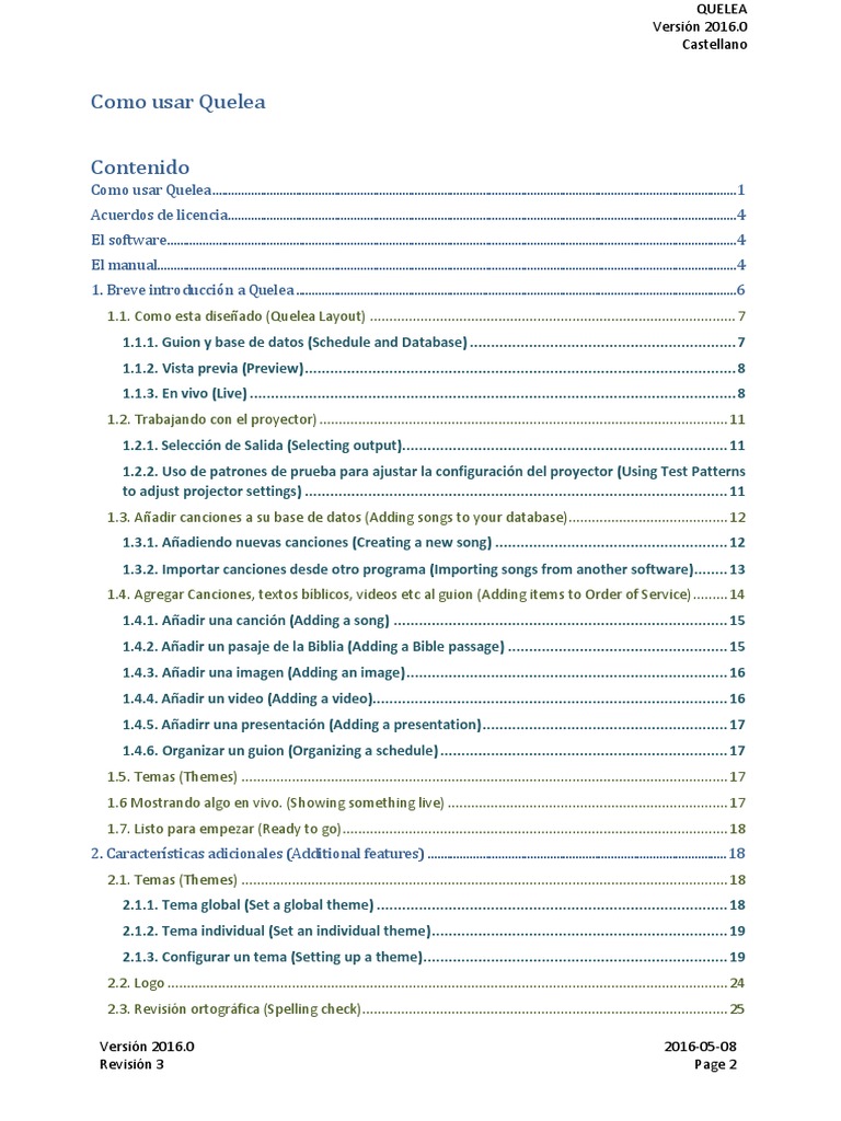 Quelea Manual Es | PDF | Youtube | Software