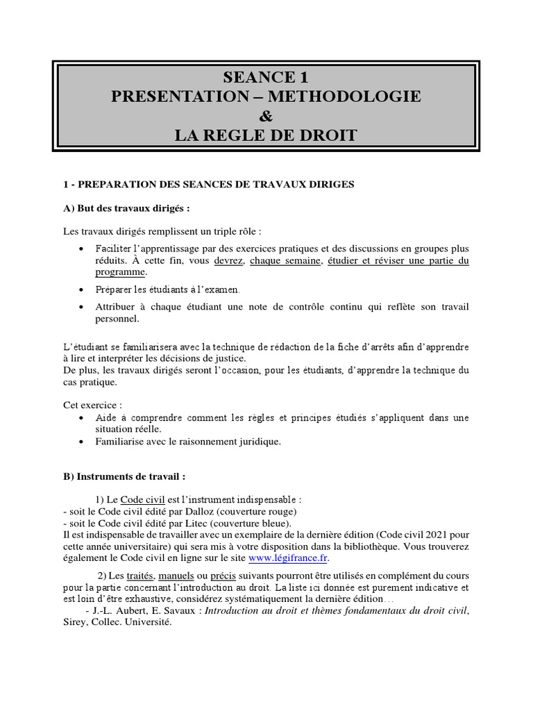 Seance TD 1 | PDF | Législation | Justice