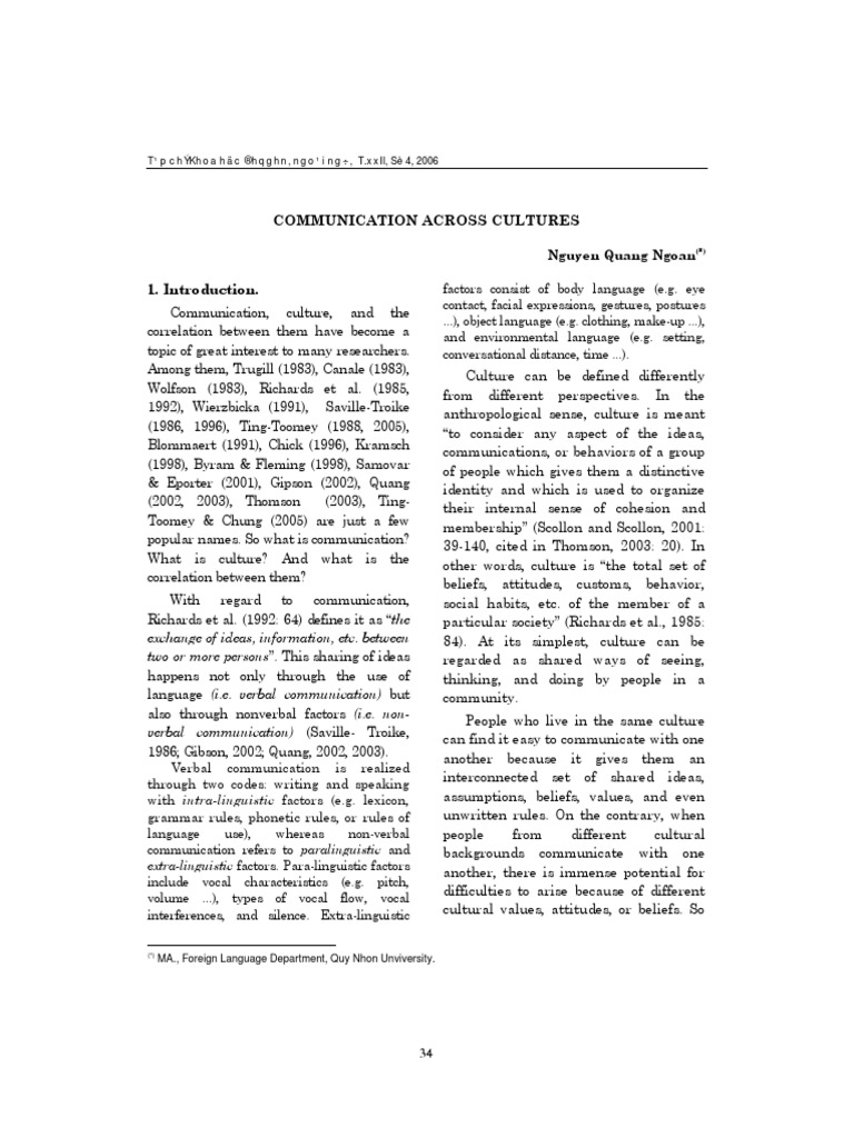 Communication Across Cultures | PDF | Cross Cultural Communication ...
