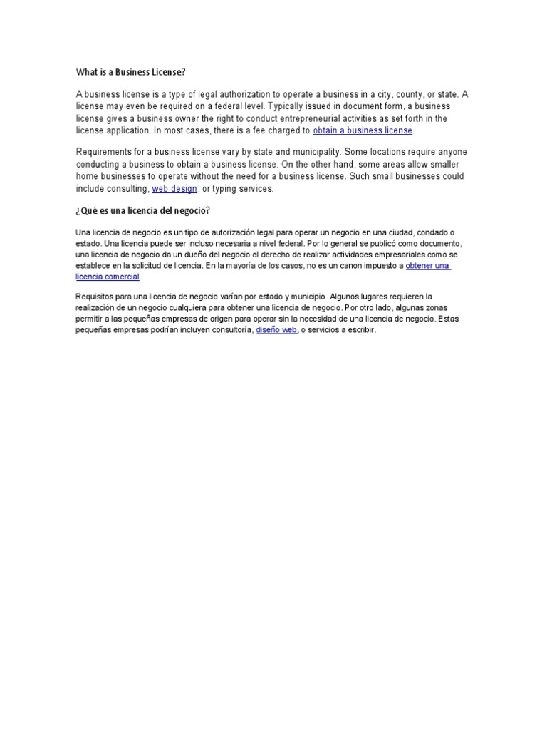 What Is A Business License | PDF
