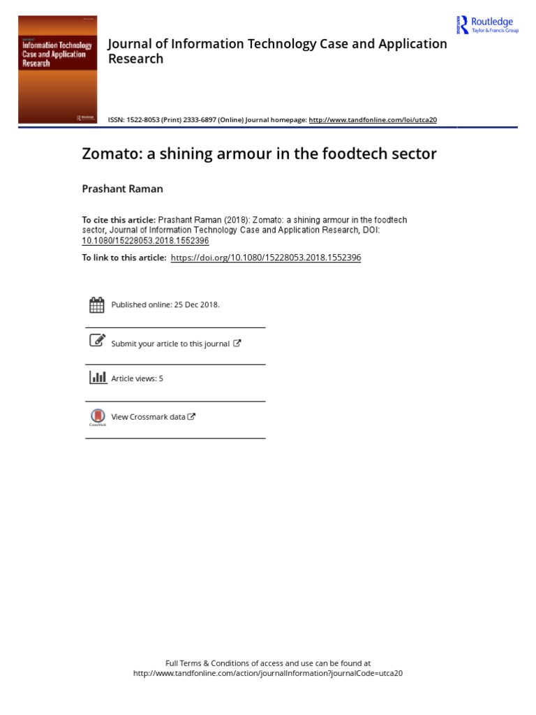 Analyzing the Rise of Zomato: A Case Study of India's Leading Online ...