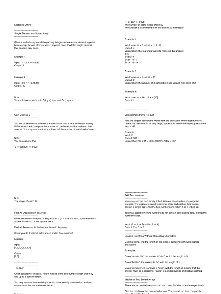 Output Leetcode Questions | Download Free PDF | String (Computer Science) | Matrix (Mathematics)