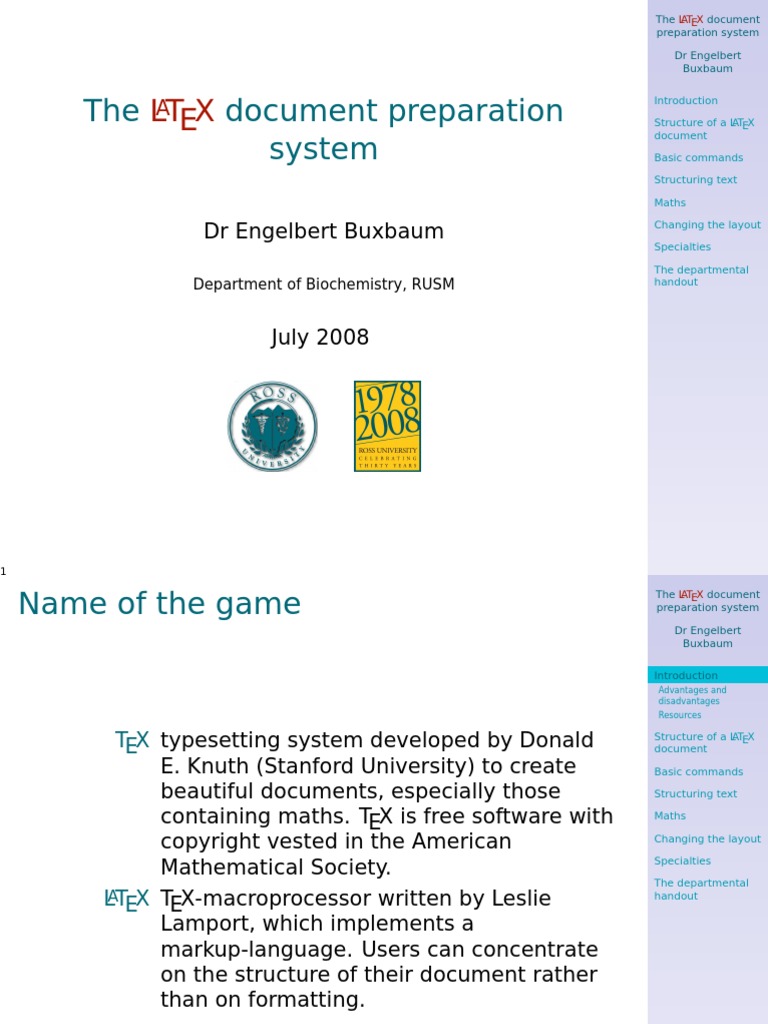 The LaTeX Document Preparation System | PDF | Typefaces | Te X