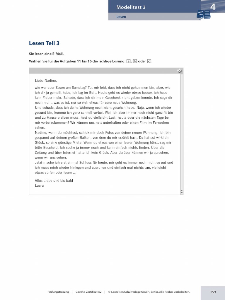 Pruefungstraining - A2 - Lesen 3 | PDF