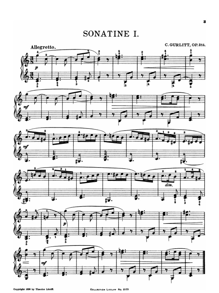 Gurlitt Sonatina Op214No1 | PDF