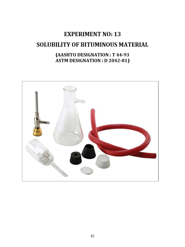 Experiment No: 13 Solubility of Bituminous Material: (Aashto ...