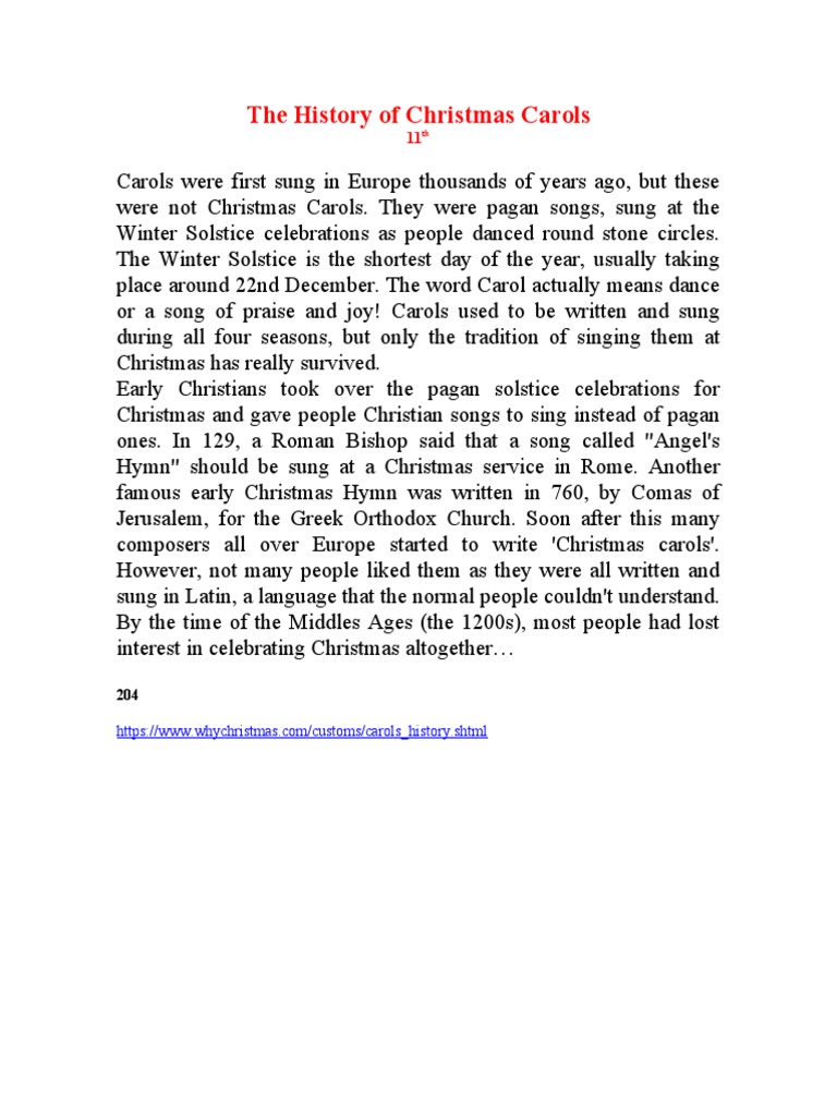 Evolution of Christmas Carols | PDF