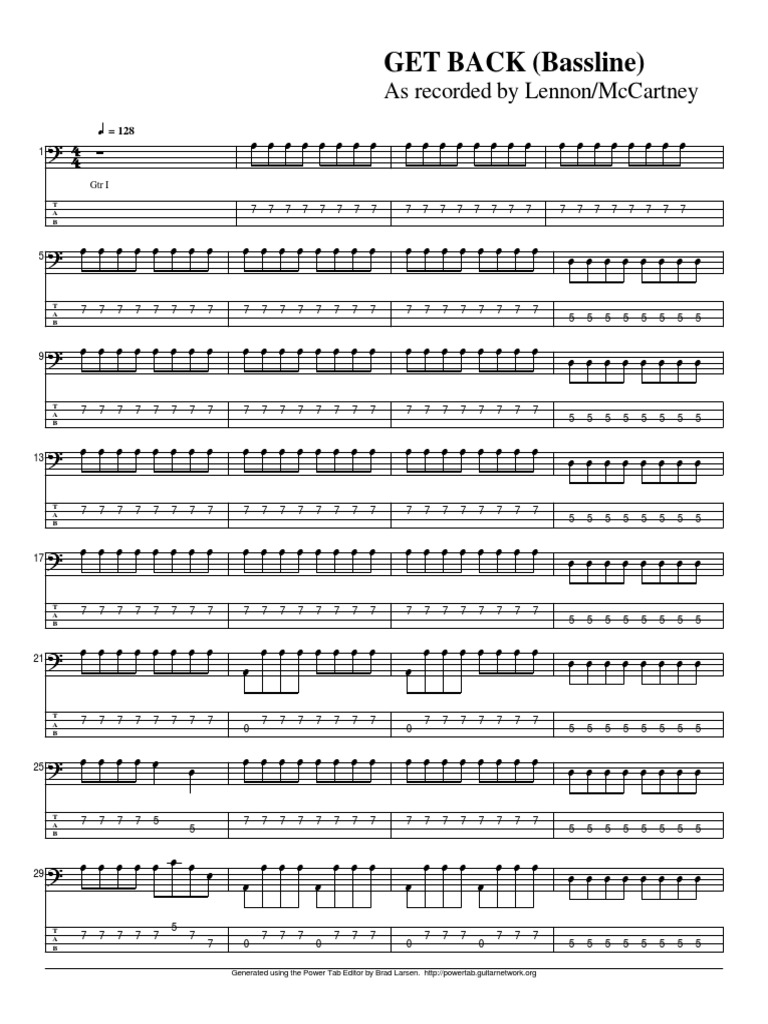 Beatles - Get Back Bass | PDF