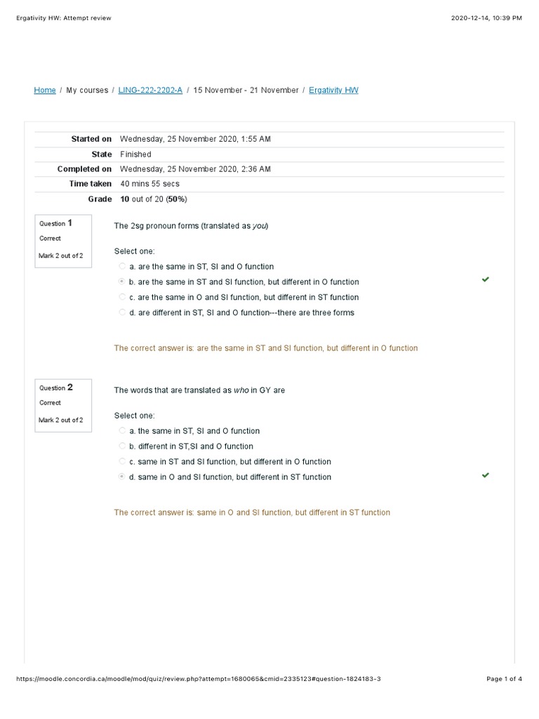 Ergativity HW: Attempt Review | PDF | Linguistics | Syntax