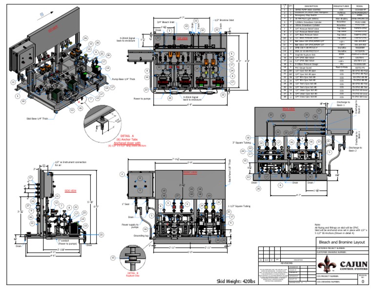Bleach and Bromine Skid Layout | Descargar gratis PDF | Pipe (Fluid ...