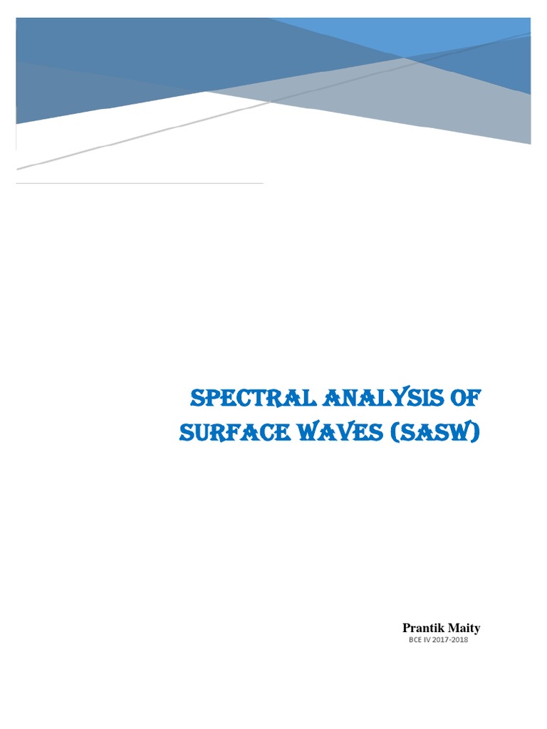 Spectral Analysis of Surface Waves (Sasw) : Prantik Maity | PDF | Waves | Spectral Density