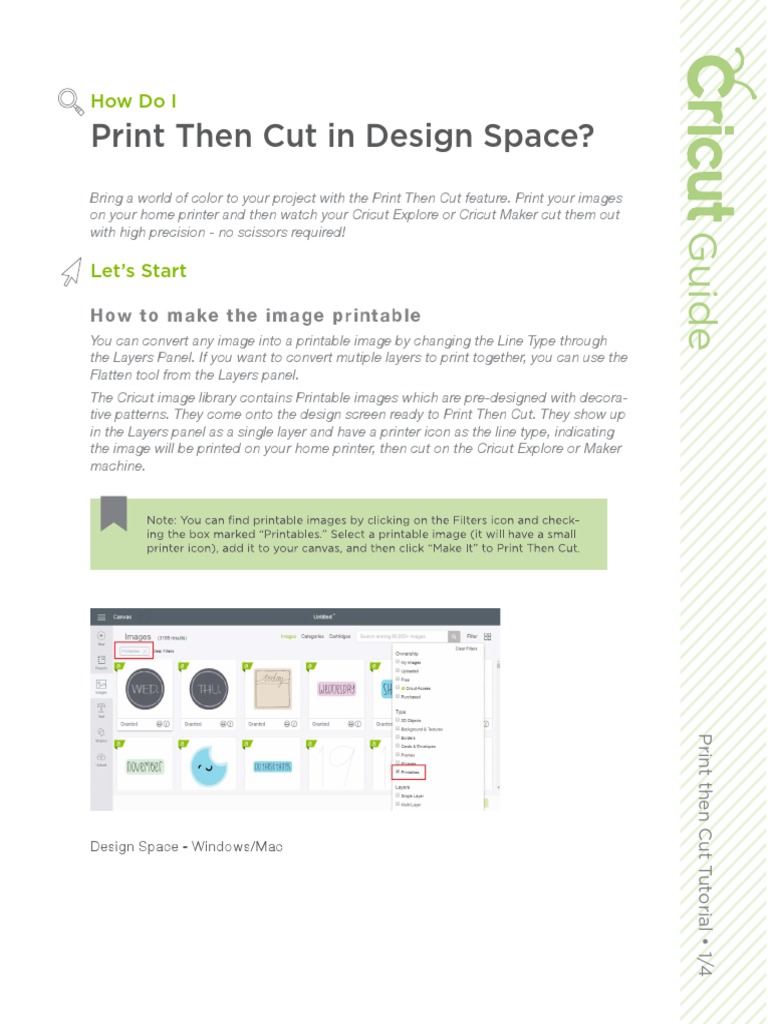 Cricut Guide Print Then Cut | PDF | Printer (Computing) | Printing