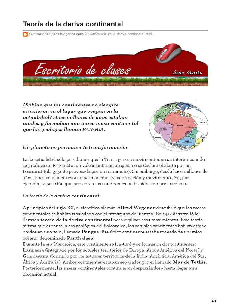 Teoría de La Deriva Continental | PDF | Continente | Naturaleza