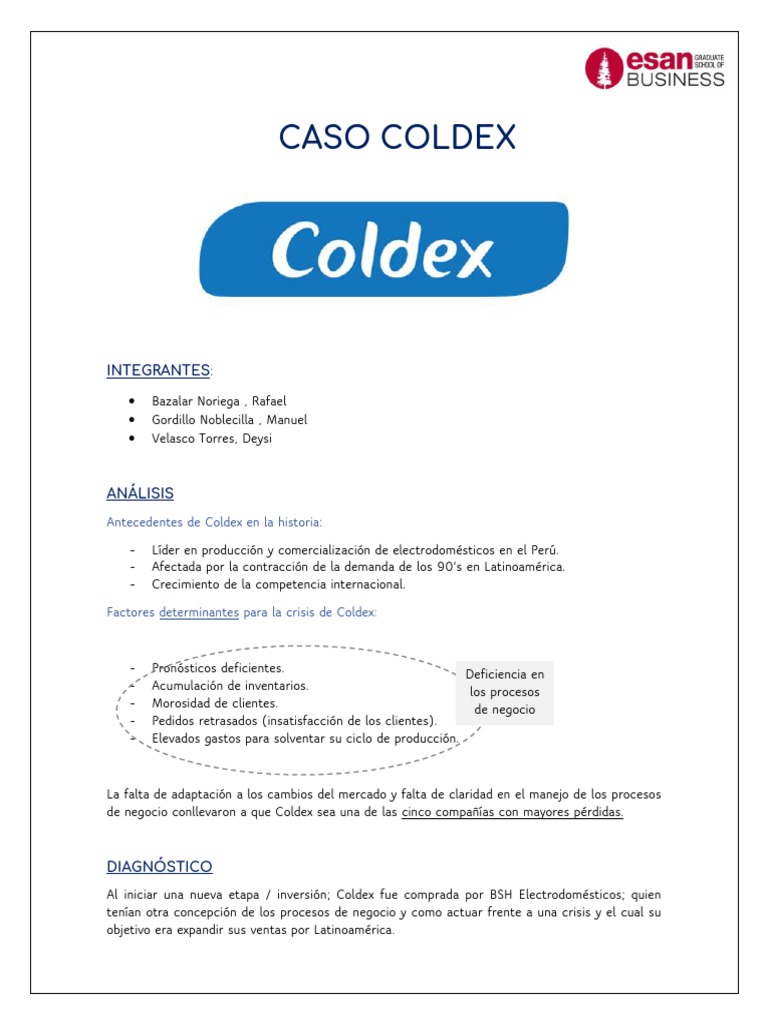 Caso Coldex - Grupo 1 | PDF | Business | Economias