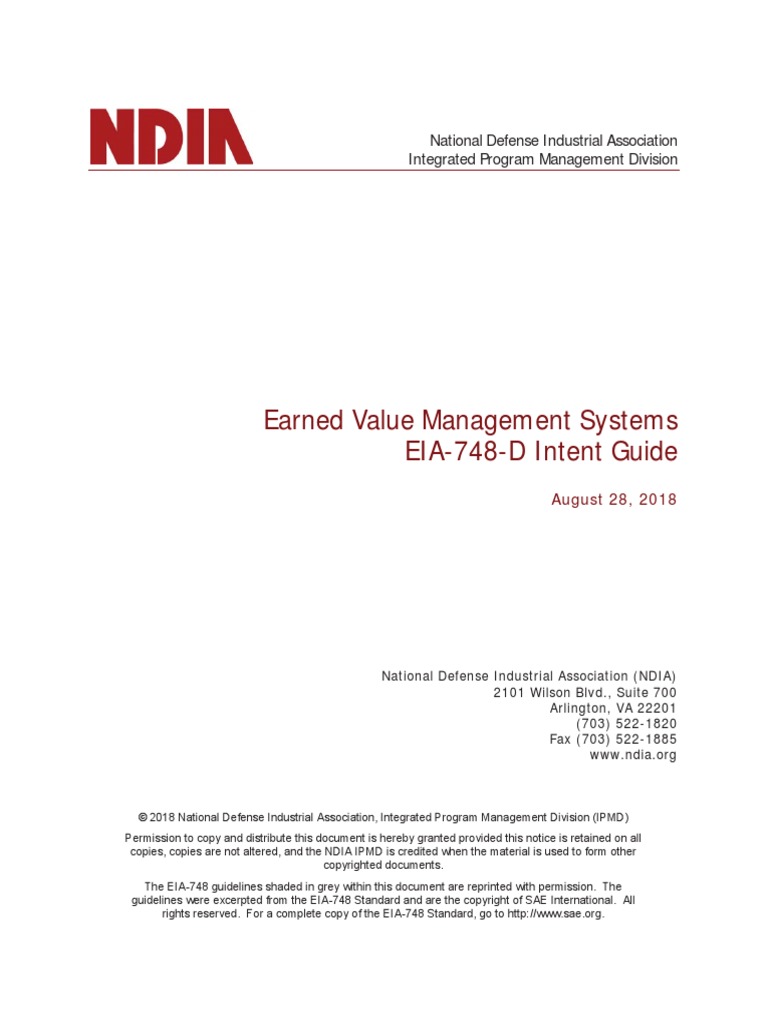 EIA-748-D EVMS Standard - Guidelines For Earned Value Management System ...