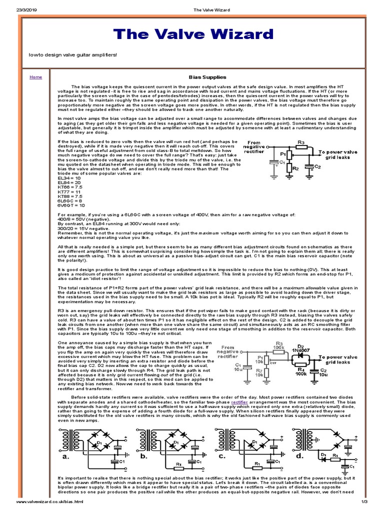 The Valve Wizard: How To Design Valve Guitar Amplifiers! | PDF ...