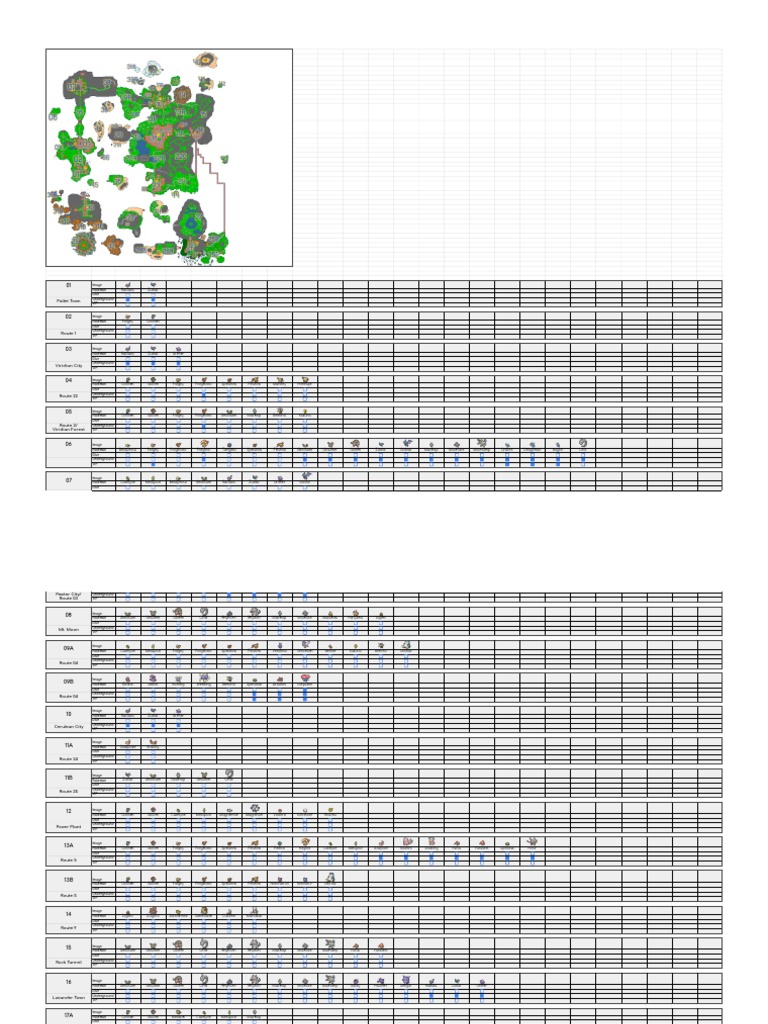 OtPokemon Spawn Locations - Kanto | PDF | Pokémon | Nintendo Franchises